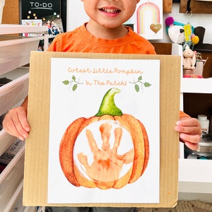 Pumpkin Handprint Art Printable: Fall Preschool Craft (digital Download ...