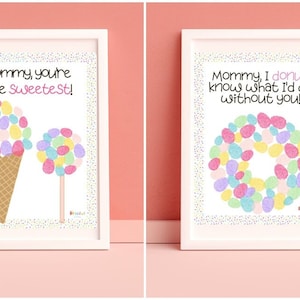 Mother's Day Fingerprint Art, Mother's Day Printable, Preschool ...