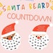 Santa Beard Countdown, Santa Printable, Santa Art Print, Preschool ...
