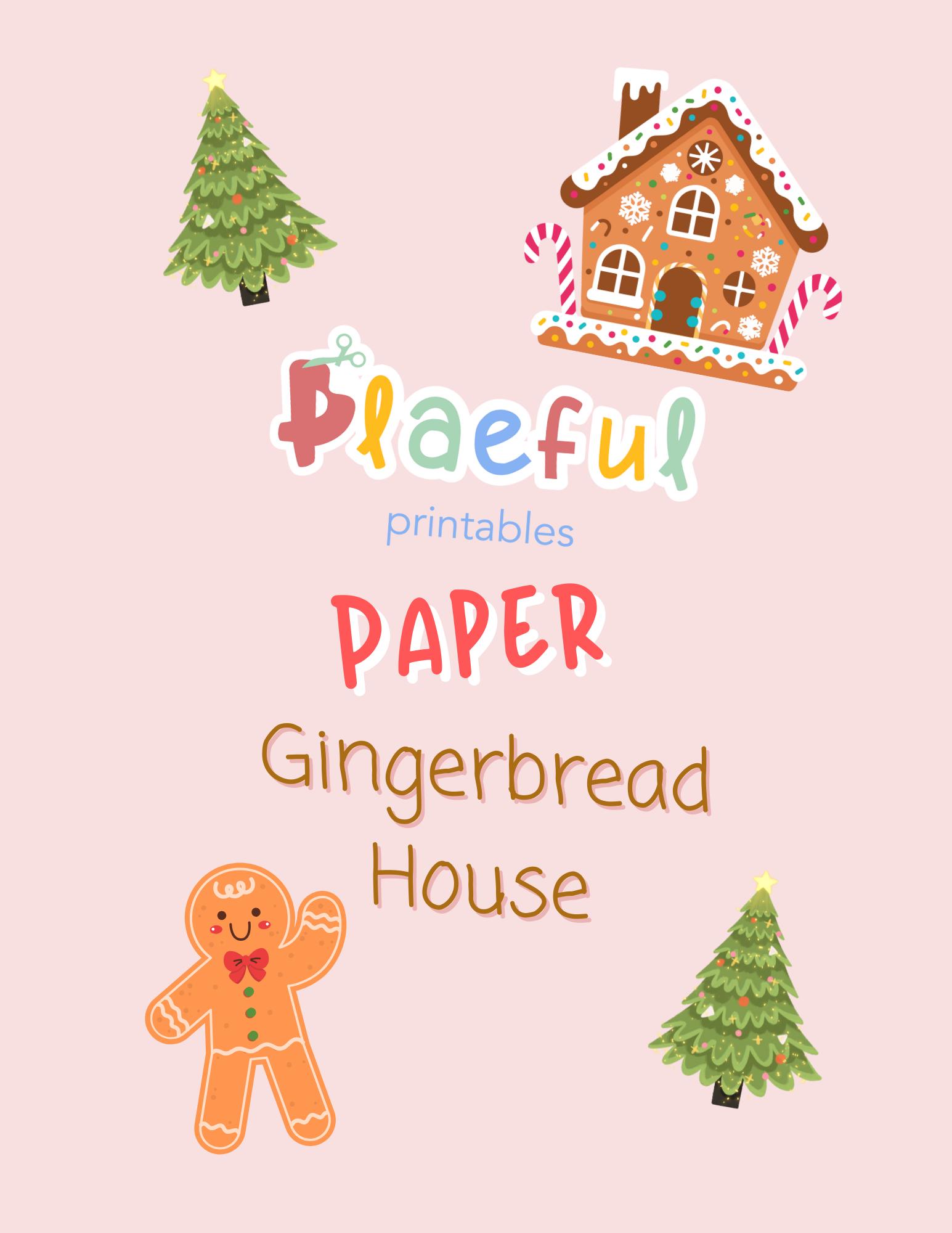 Gingerbread House Paper Craft Printable, Christmas Craft, Downloadable ...
