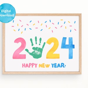UPDATED 2024 New Years Handprint Art Preschool New Year Art, New Years ...