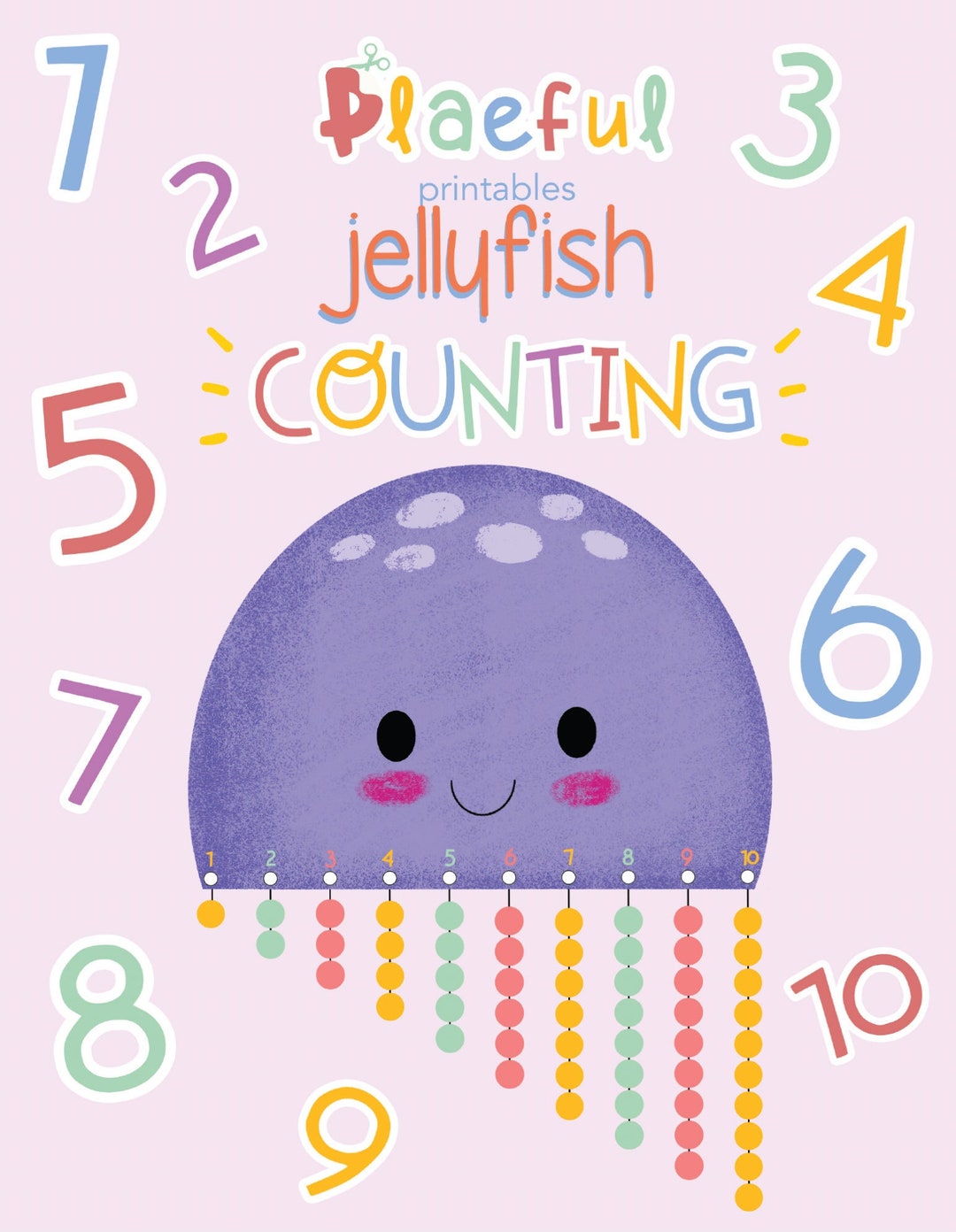 Jellyfish Counting Printable: Ocean Preschool Activity (digital ...