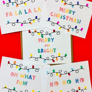 Christmas Light Fingerprint Art Printable: Holiday Keepsake (digital ...