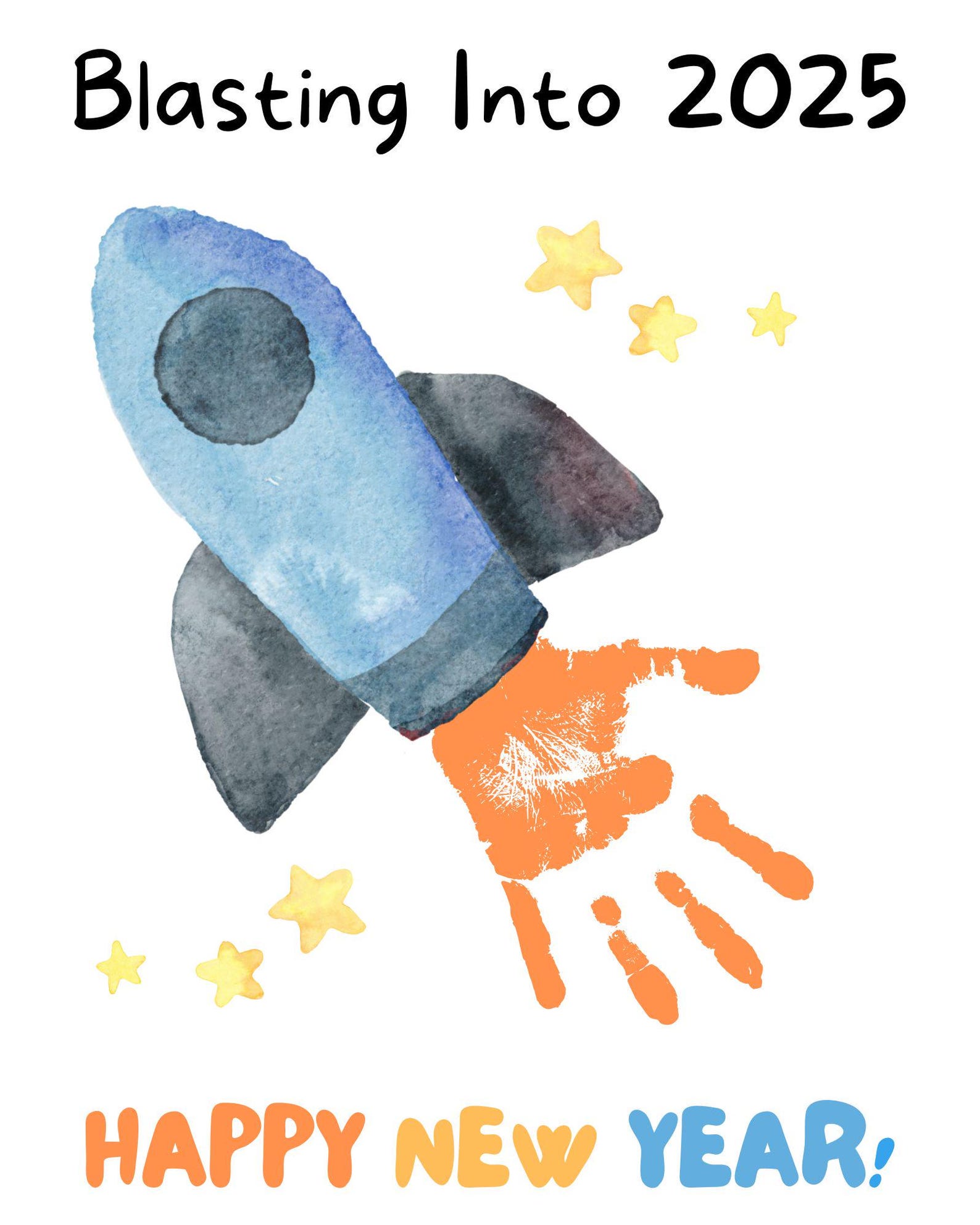 2025 New Year Handprint Art: Preschool Craft (digital Download) - Etsy