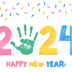 2024 New Years Handprint Art Preschool New Year Art, New Years ...