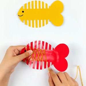 Fish Threading Activity: Color Learning, Fine Motor Skills (digital ...