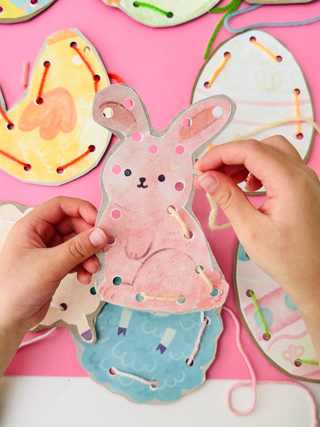 Easter Lacing Cards, Easter Craft, Easter Printable Card, Preschool ...