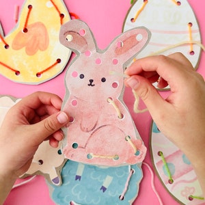 Easter Lacing Cards, Easter Cards, Easter Printable Card, Preschool ...