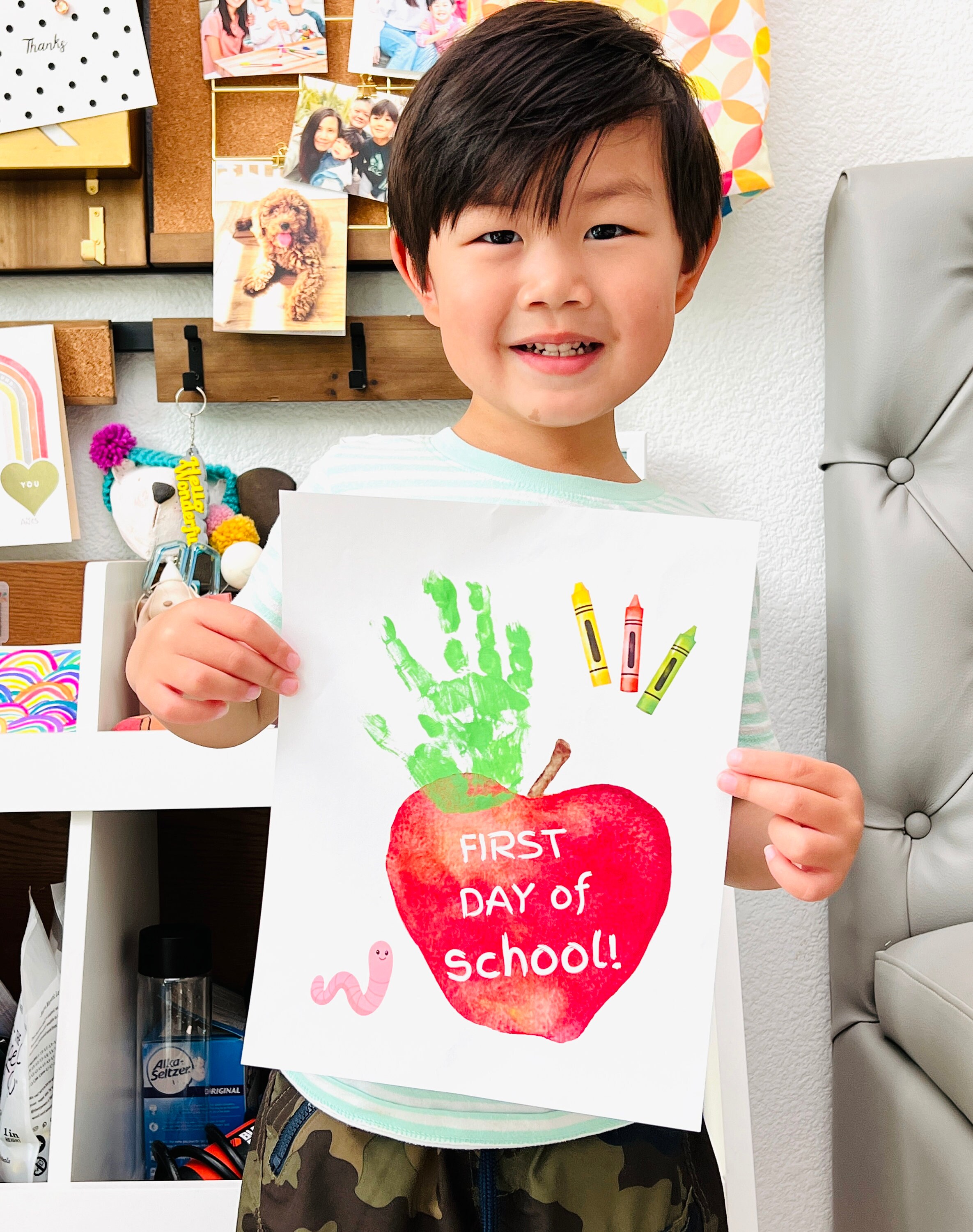 Apple Handprint Art: First Day of School Printable (digital Download ...