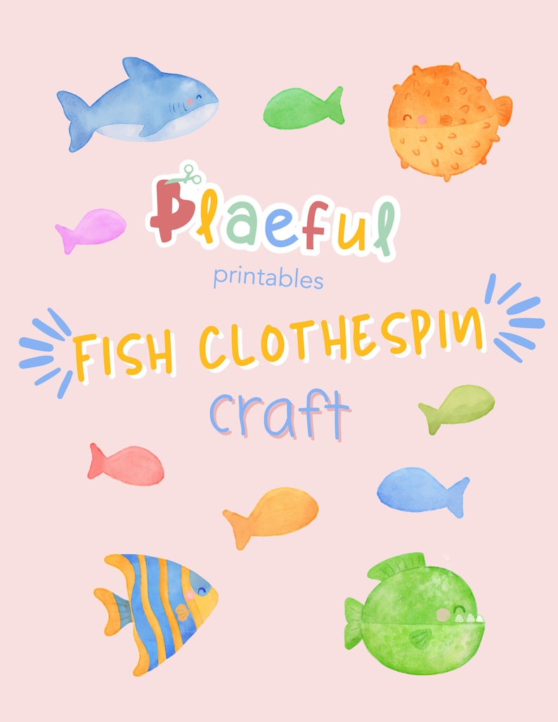Fish Clothespin Craft: Ocean Animal Printable (digital Download) - Etsy