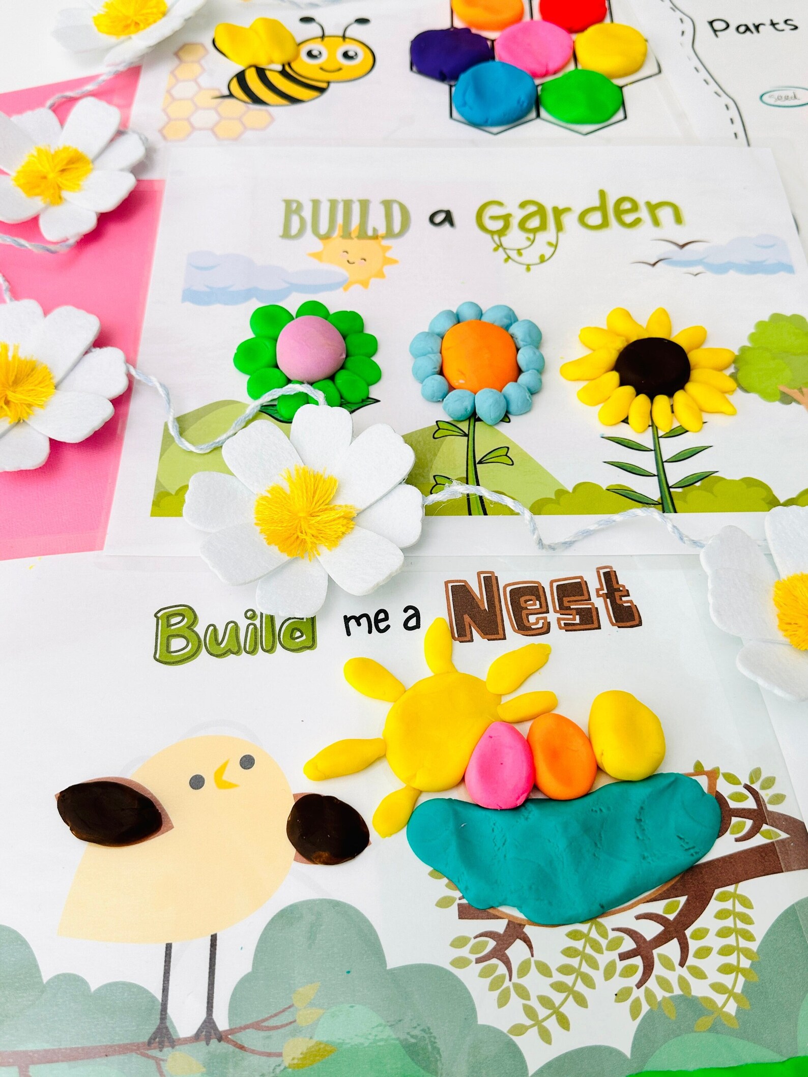 Spring Playdough Mats Play Doh Cards Toddler Activity - Etsy