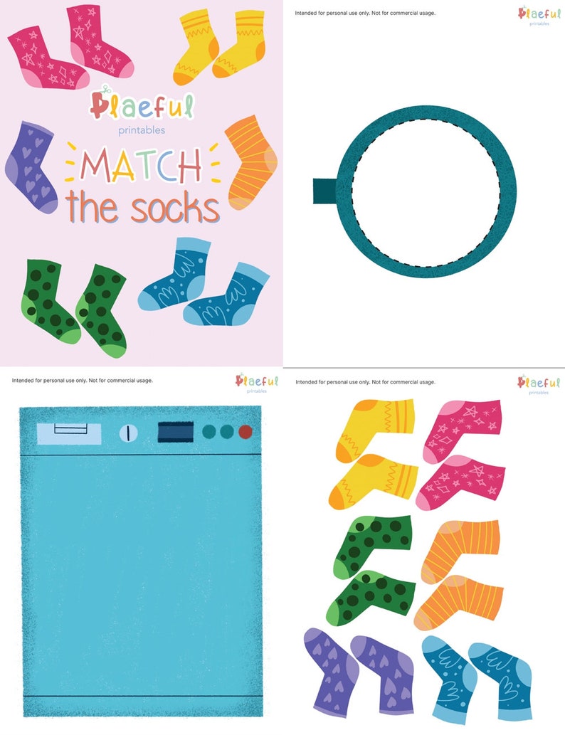 Match the Socks Activity: Color Matching Preschool Printable (digital ...