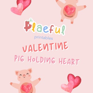 Pig Valentine Card Printable: Hogs and Kisses Favor (digital Download ...