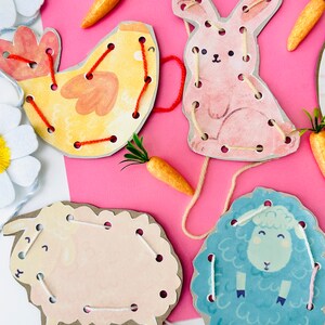 Easter Lacing Cards, Easter Cards, Easter Printable Card, Preschool ...