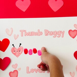 Valentine Thumbprint Art, Valentine Craft, Preschool Valentine ...