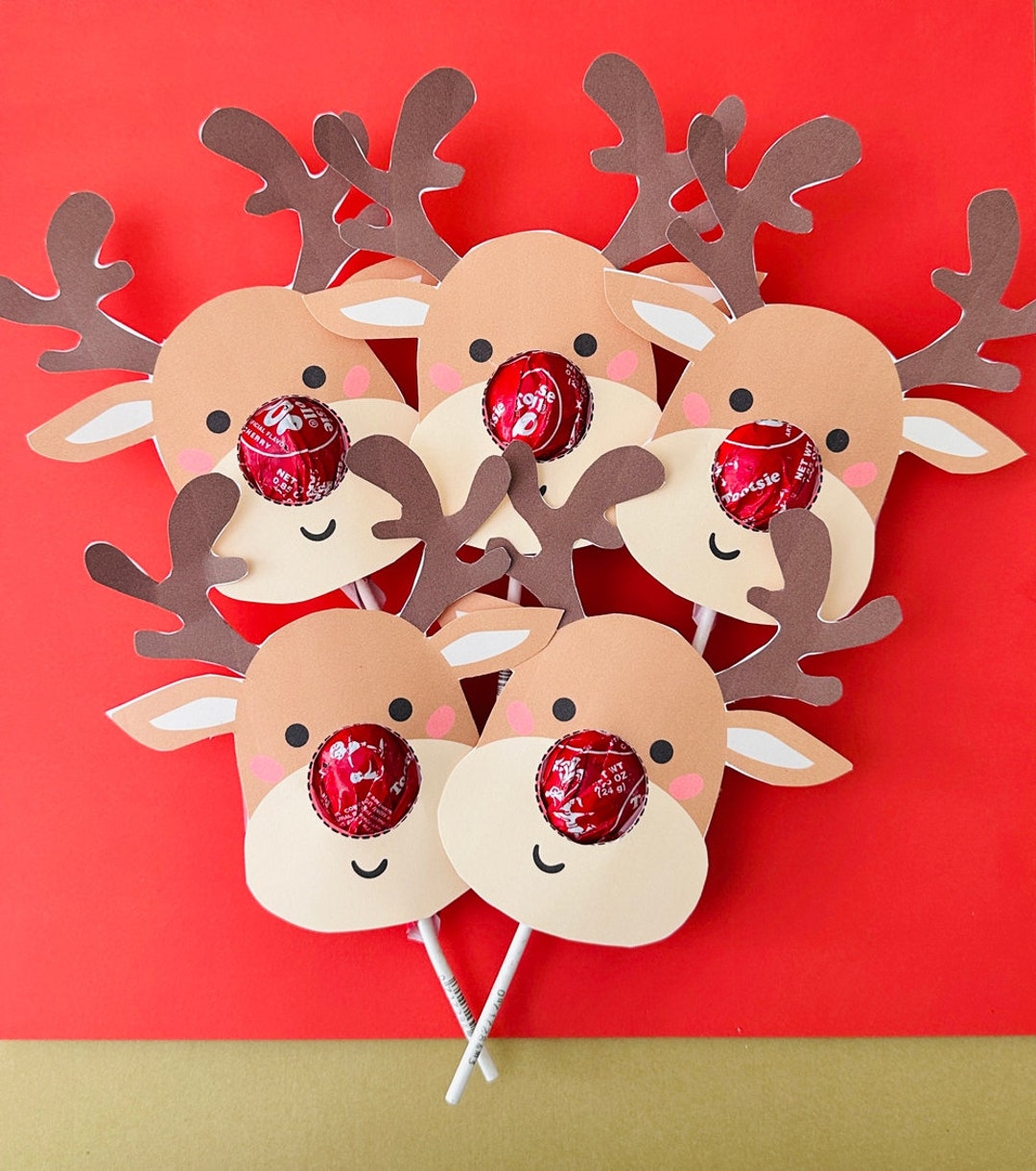 Rudolph Lollipop Printable, Rudolph Printable, Christmas Craft ...