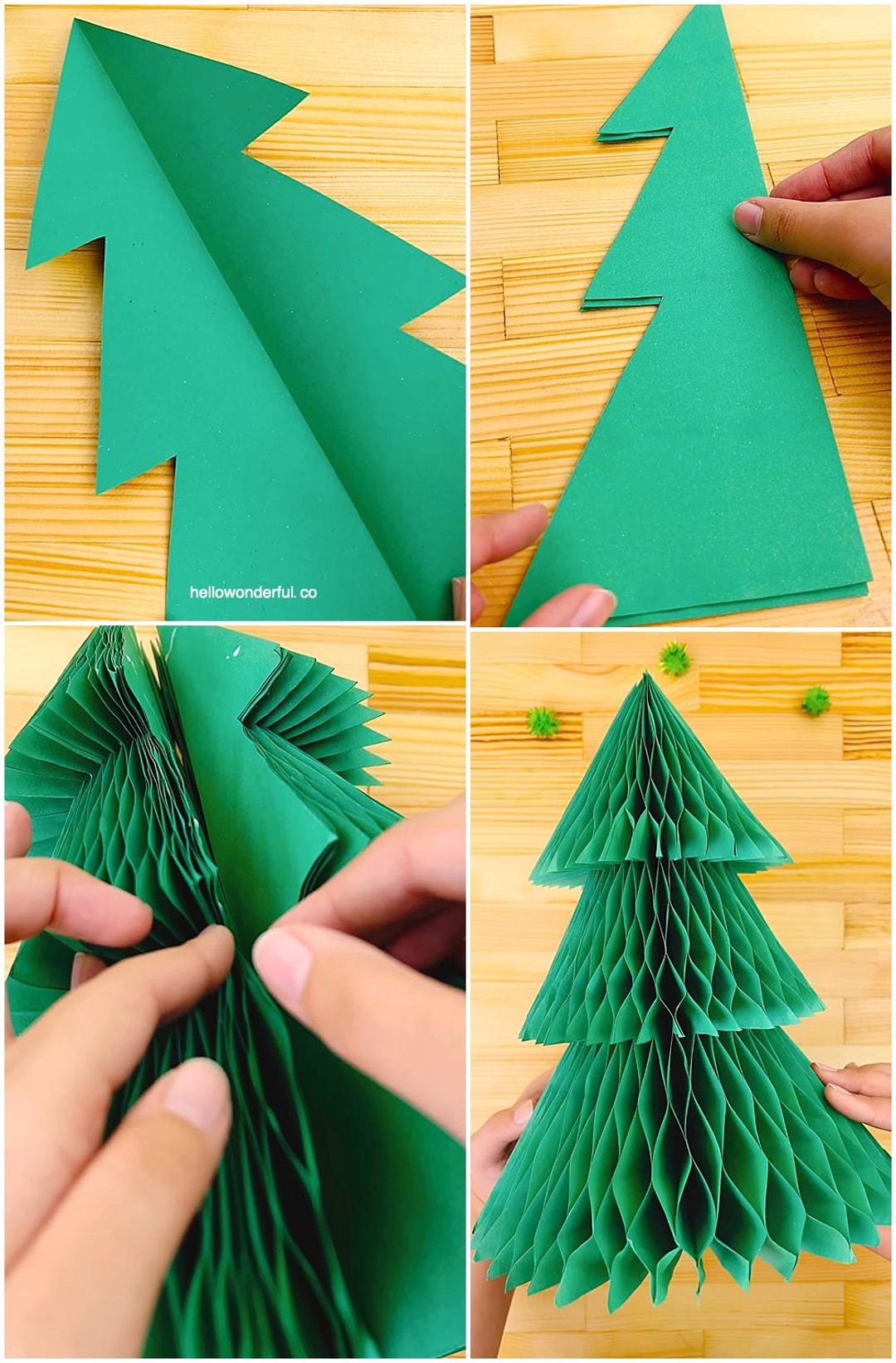 Honeycomb Paper Tree Template, Christmas Craft, Downloadable Template ...