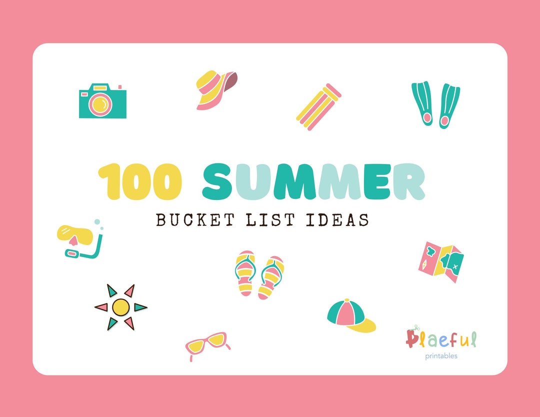 100 Summer Bucket List Ideas for Kids (printable) - Etsy