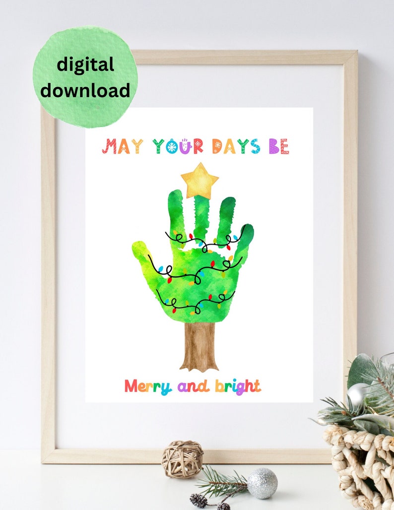 Christmas Tree Handprint Art: Holiday Keepsake (digital Download ...