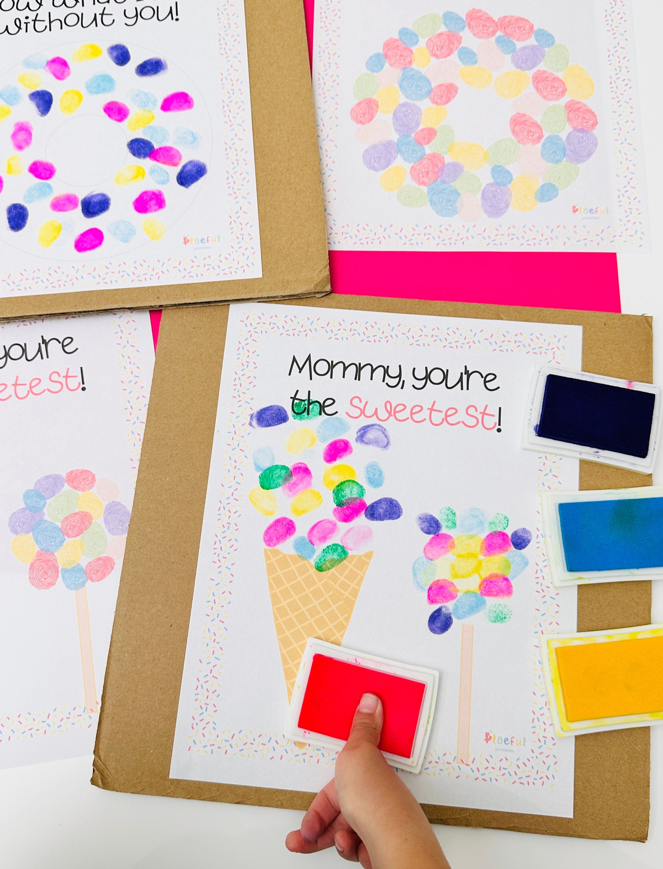 Mother's Day Fingerprint Art Mother's Day Printable - Etsy