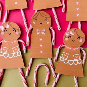 Gingerbread Candy Cane Printable: Christmas Craft Treat (digital ...