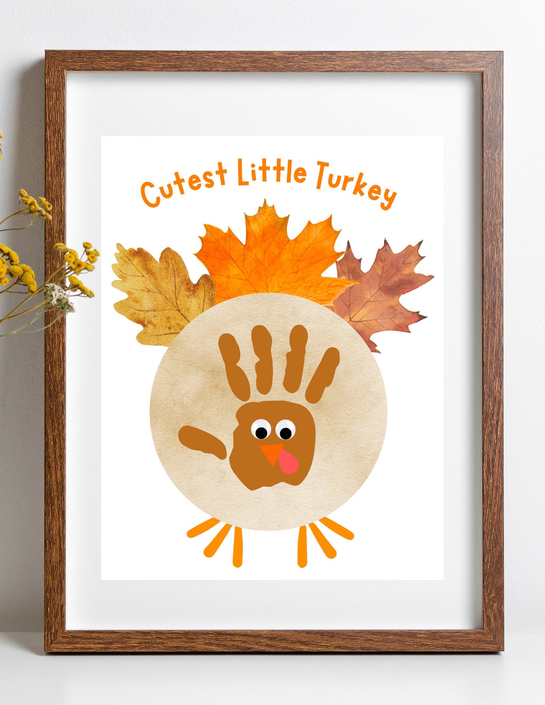 Turkey Handprint Art Printable: Thanksgiving Craft (digital Download ...