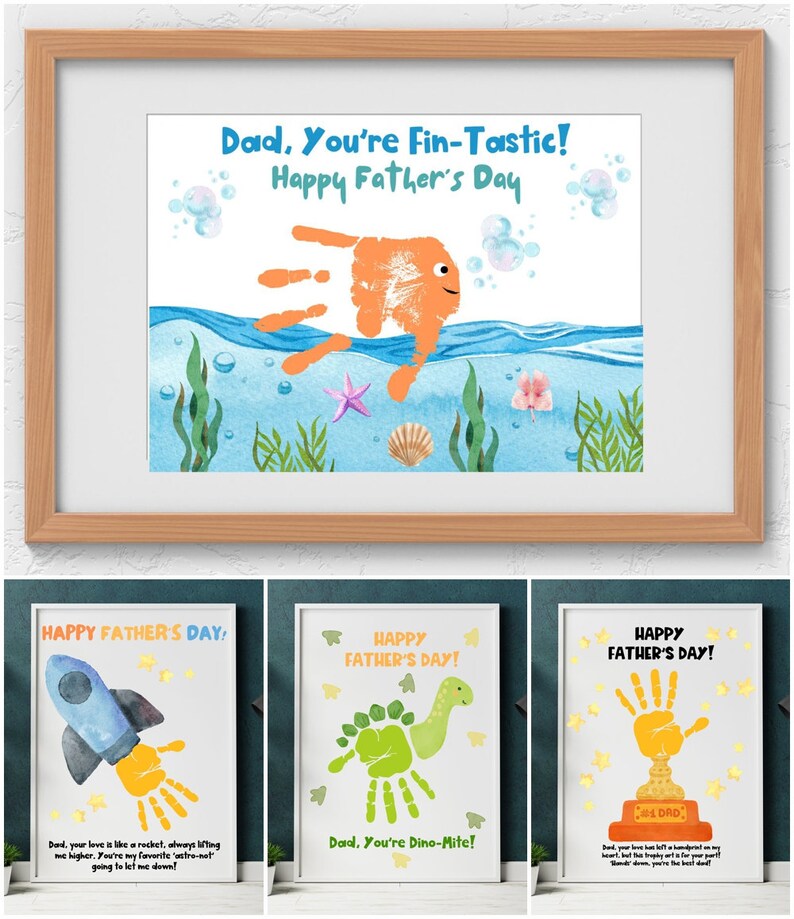 Father's Day Handprint Art Father's Day Gift - Etsy
