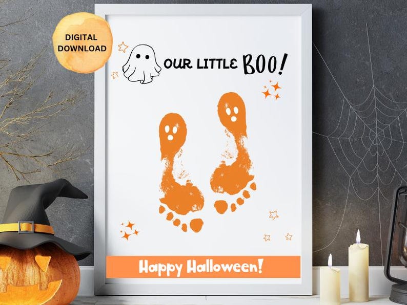 Halloween Footprint Art: Kids Craft Printable (digital Download) - Etsy