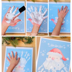 Santa Handprint Art Printable, Christmas Handprint Printable, Christmas ...