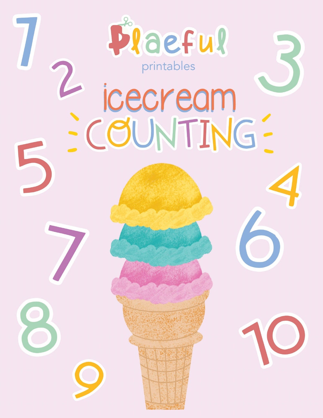 Conteo de Helado, Helado Preescolar Imprimible, Aprendizaje Preescolar ...