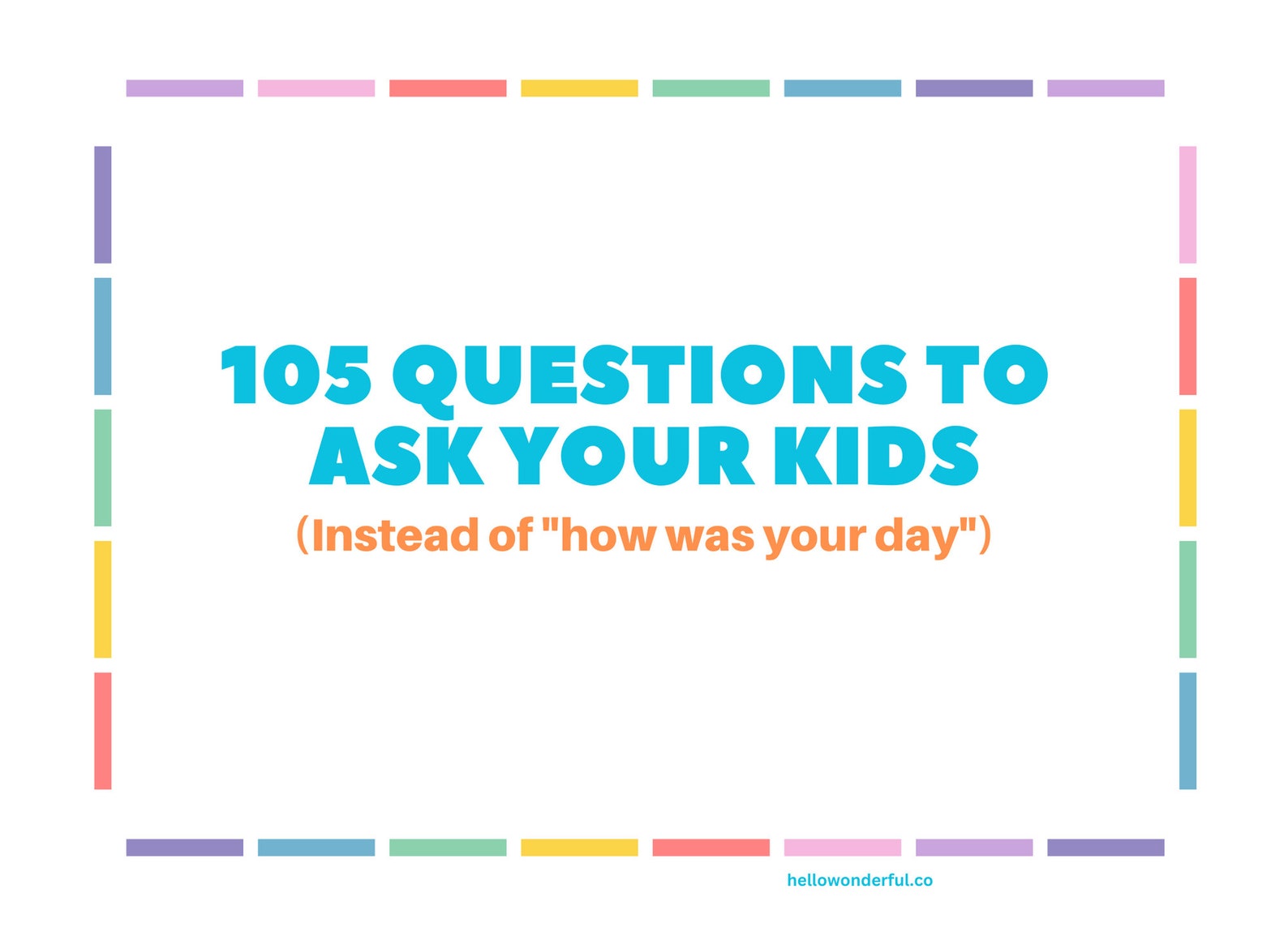 105 Questions to Ask Kids Printable: Playroom Learning (digital ...