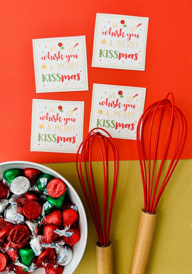 Whisk You A Merry Kissmas Tags: Printable Christmas Favors (digital ...