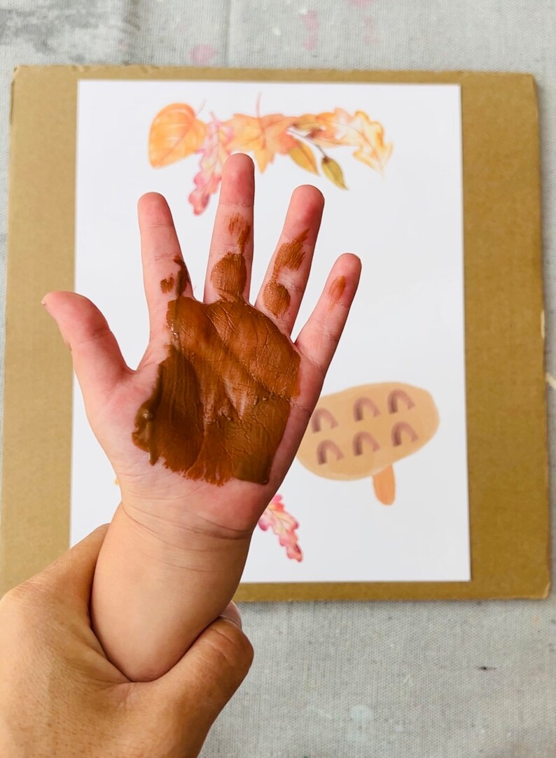 Acorn Handprint Art Printable Acorn Printable Fall Art - Etsy
