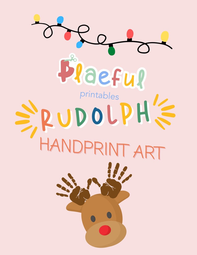 Rudolph Handprint Art Printable Rudolph Printable Rudolph - Etsy