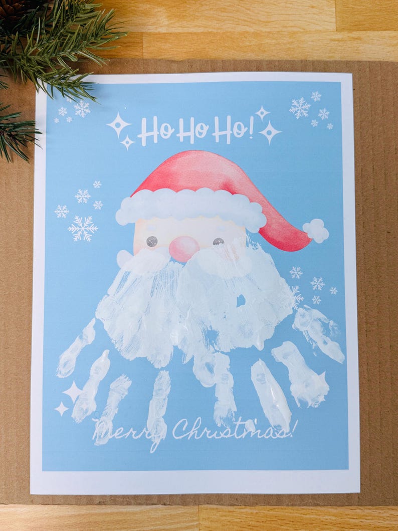 Santa Handprint Art: Christmas Craft Printable (digital Download) - Etsy