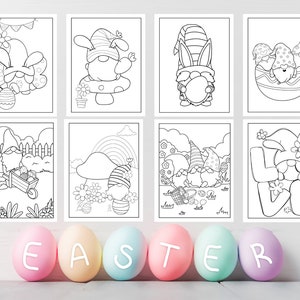 Gnome Easter Coloring, Easter Coloring, Printable Easter Coloring Pages ...