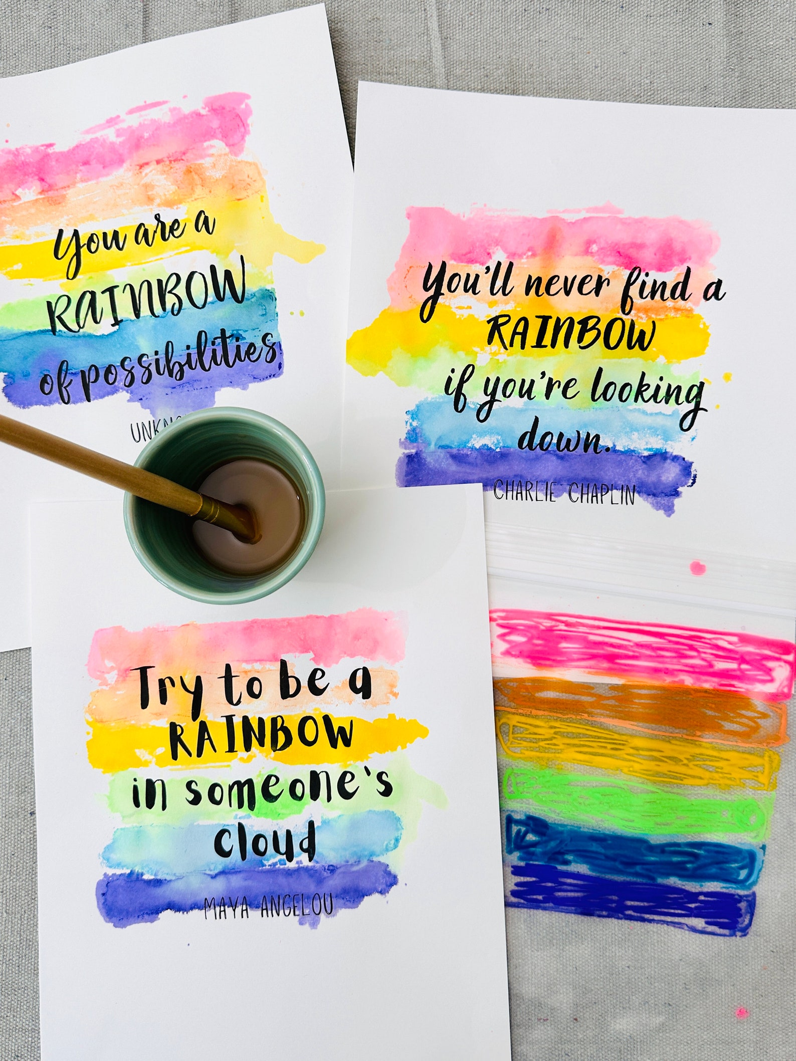 Watercolor Rainbow Quotes Art: Kids Printable (digital Download) - Etsy