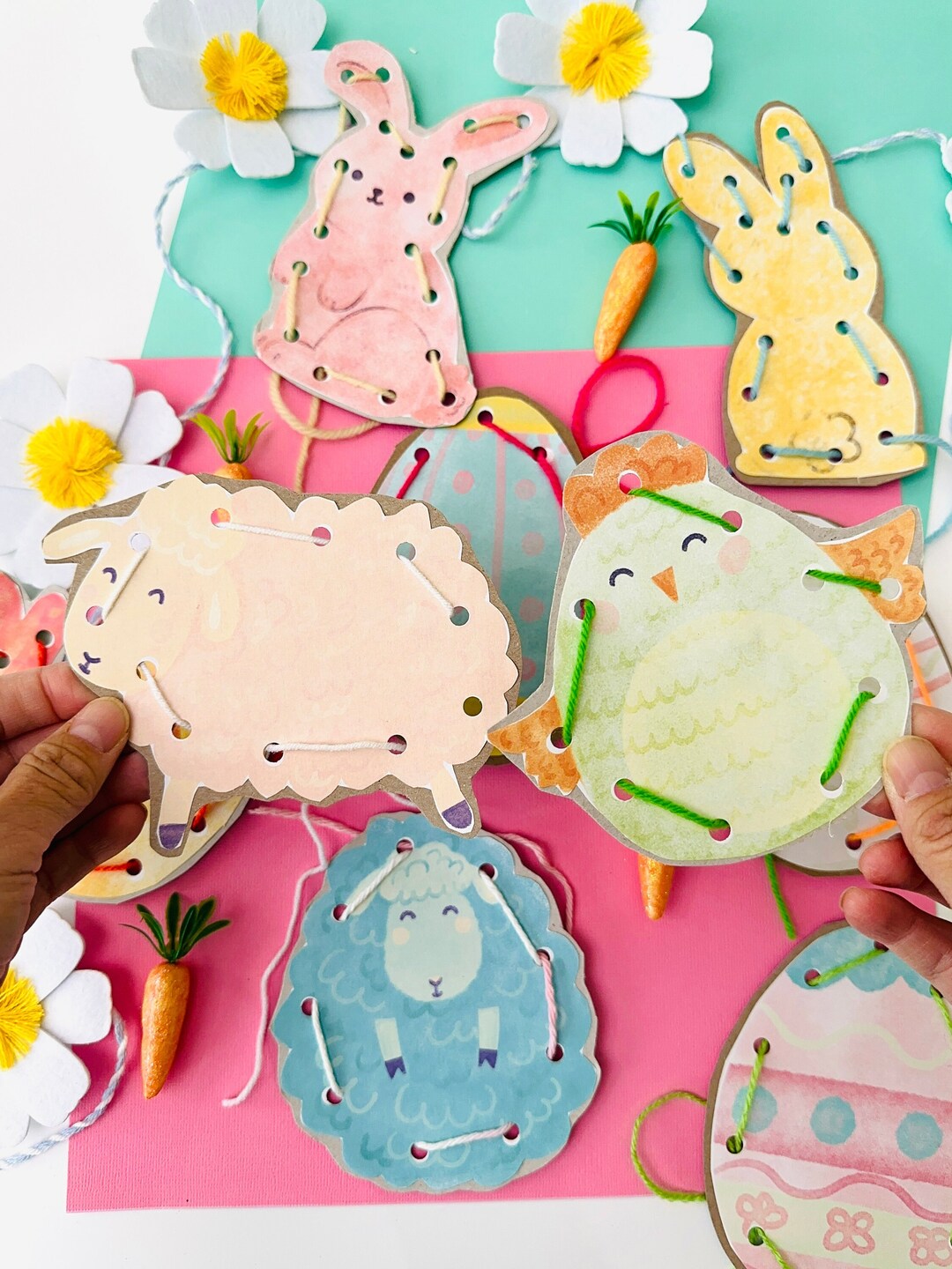 Easter Lacing Cards, Easter Craft, Easter Printable Card, Preschool ...