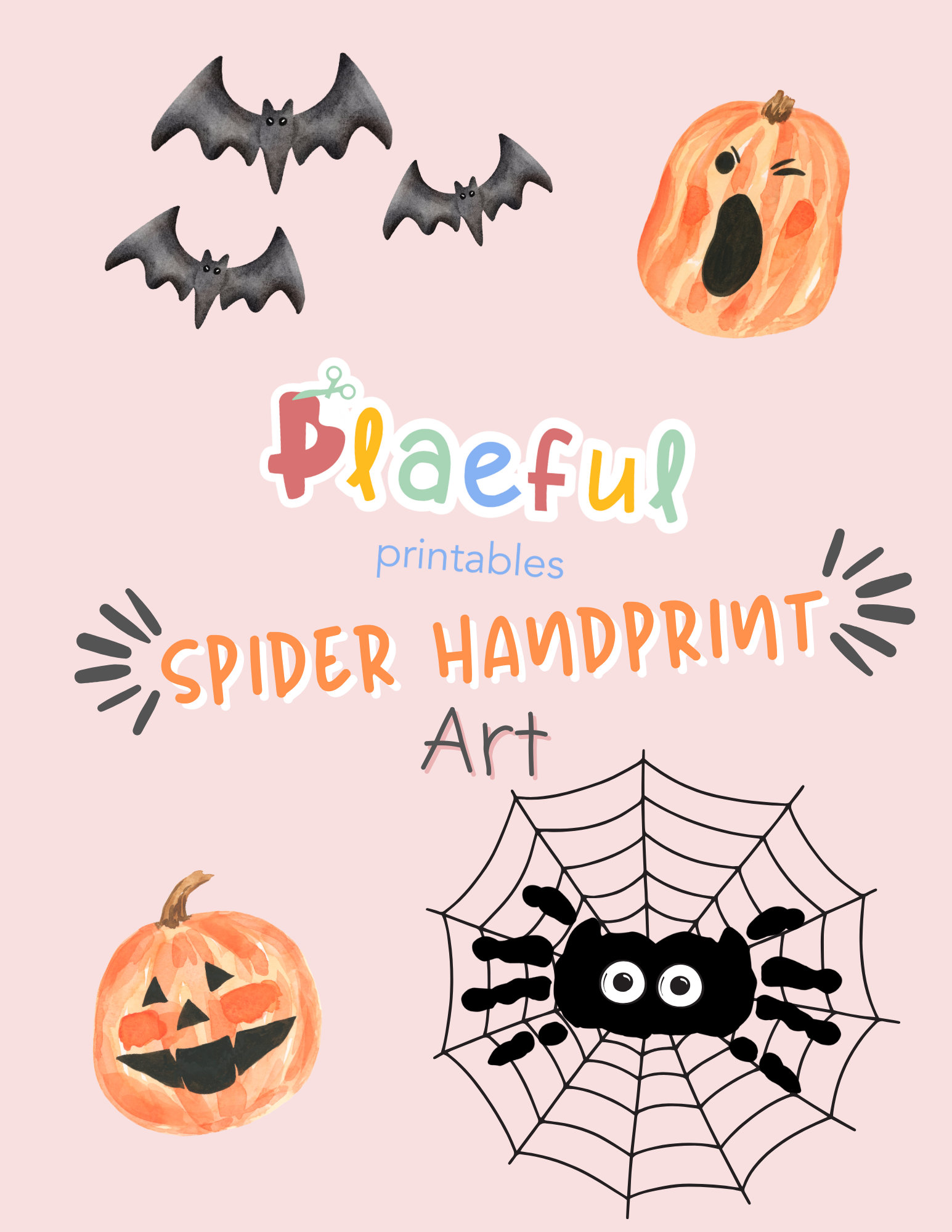 Spider Handprint Art Printable: Halloween Craft for Kids (digital ...