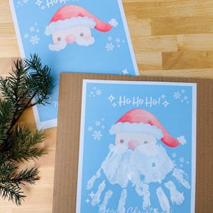 Santa Handprint Art Printable, Christmas Handprint Printable, Christmas ...