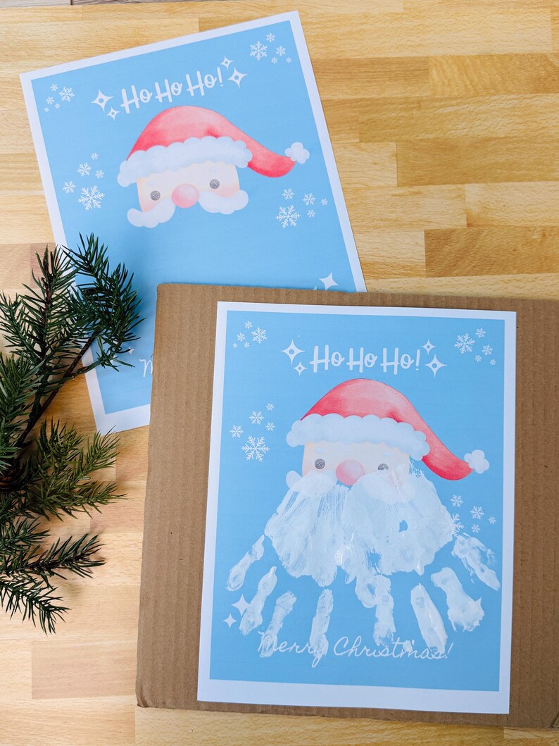 Santa Handprint Art: Christmas Craft Printable (digital Download) - Etsy