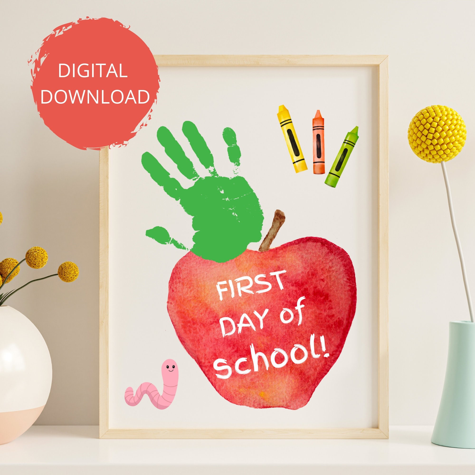 Apple Handprint Art: First Day of School Keepsake (digital Download) - Etsy