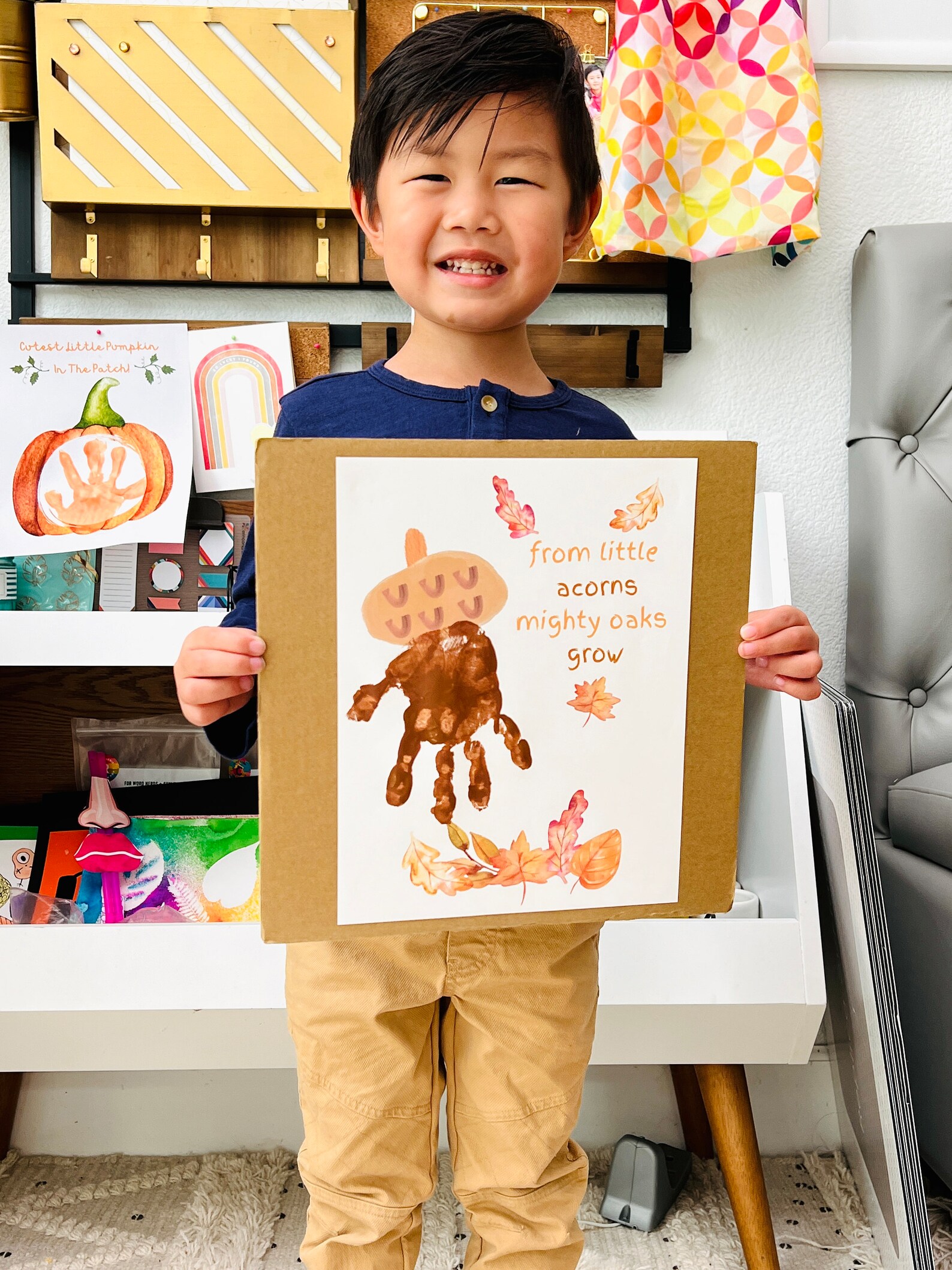 Acorn Handprint Art Printable Acorn Printable Fall Art - Etsy