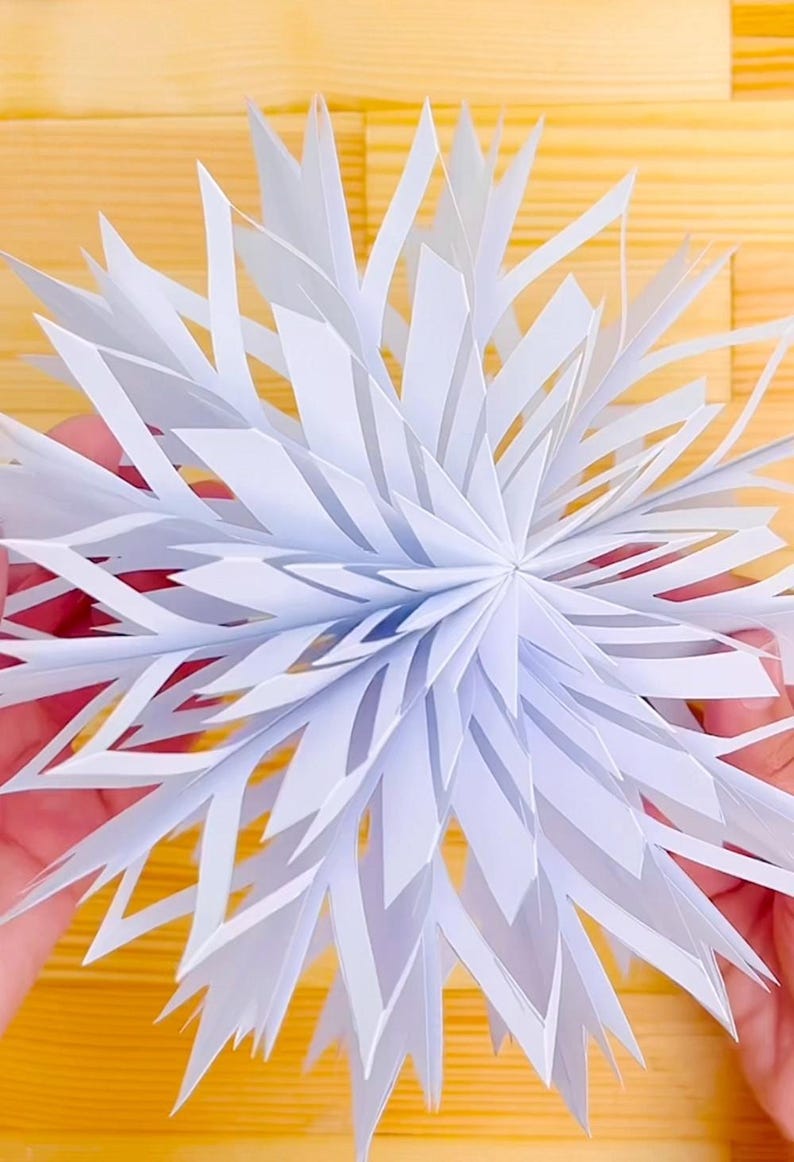 3D Paper Snowflake Template, Christmas Craft, Downloadable Template - Etsy