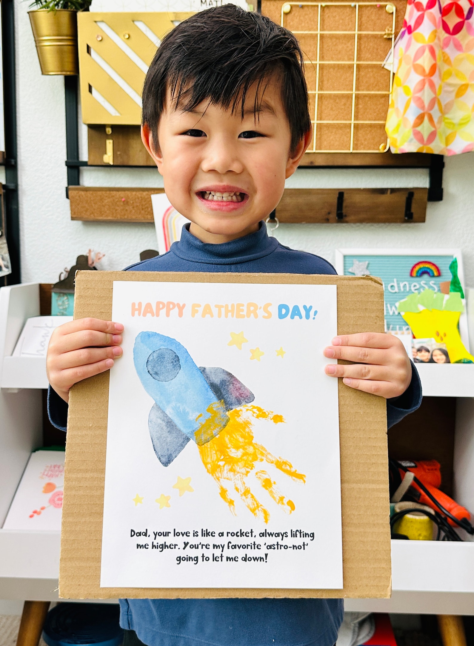 Father's Day Handprint Art, Father's Day Gift, Father's Day Printable ...