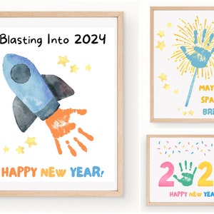 2024 New Years Handprint Art Preschool New Year Art, New Years ...