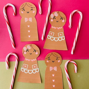 Gingerbread Candy Cane Printable: Christmas Craft Treat (digital ...