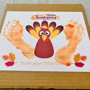 Turkey Footprint Art Printable, Turkey Printable, Thanksgiving Art ...