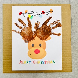 Rudolph Handprint Art Printable, Rudolph Printable, Rudolph Art Print ...