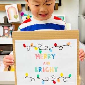 Christmas Light Fingerprint Art Printable: Holiday Keepsake (digital ...